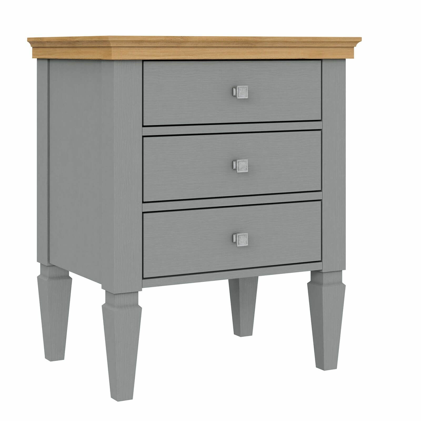 Тумба прикроватная ММЦ Спальня Ольса 03 (серый №7042+антик №24) из массива сосны