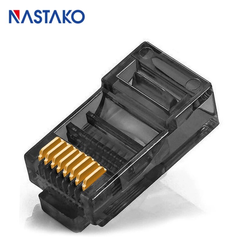 NASTAKO Разъемы RJ45 Cat5e/Cat6 30шт 30pcs EZ Cat6, Black