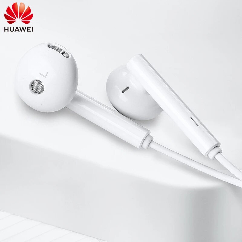 Наушники проводные Huawei AM115, mini jack 3.5 mm, белый, вкладыши.