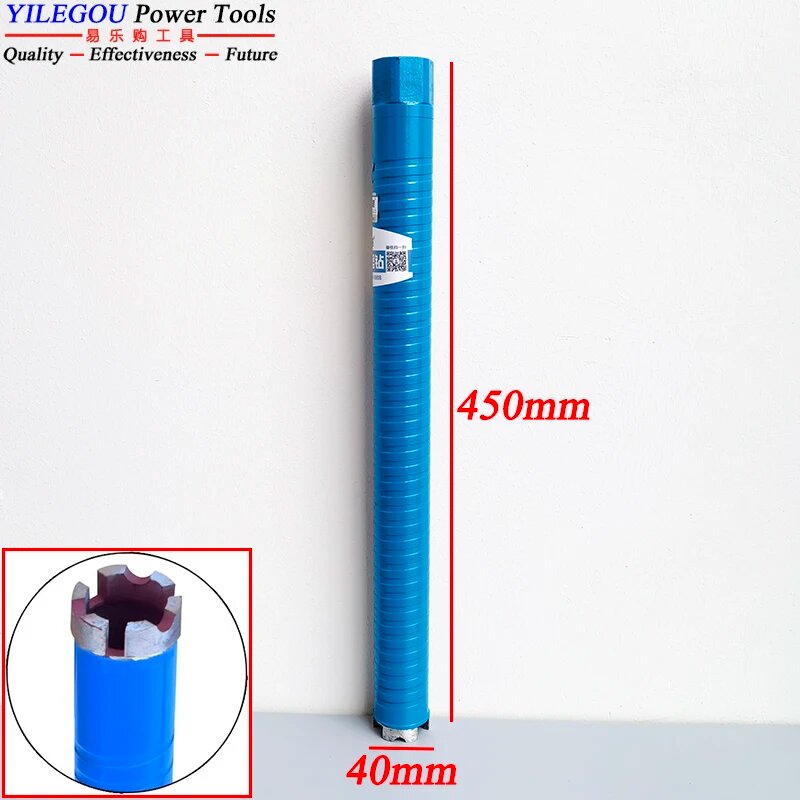 Алмазное сверло для сухого алмазного сердечника диаметром 32 40 51 56 63 мм x 450 мм Алмазное сверло для сухой и влажной стены, сверление отверстий в стальном бетоне. Dry Wet Drill Bit 40