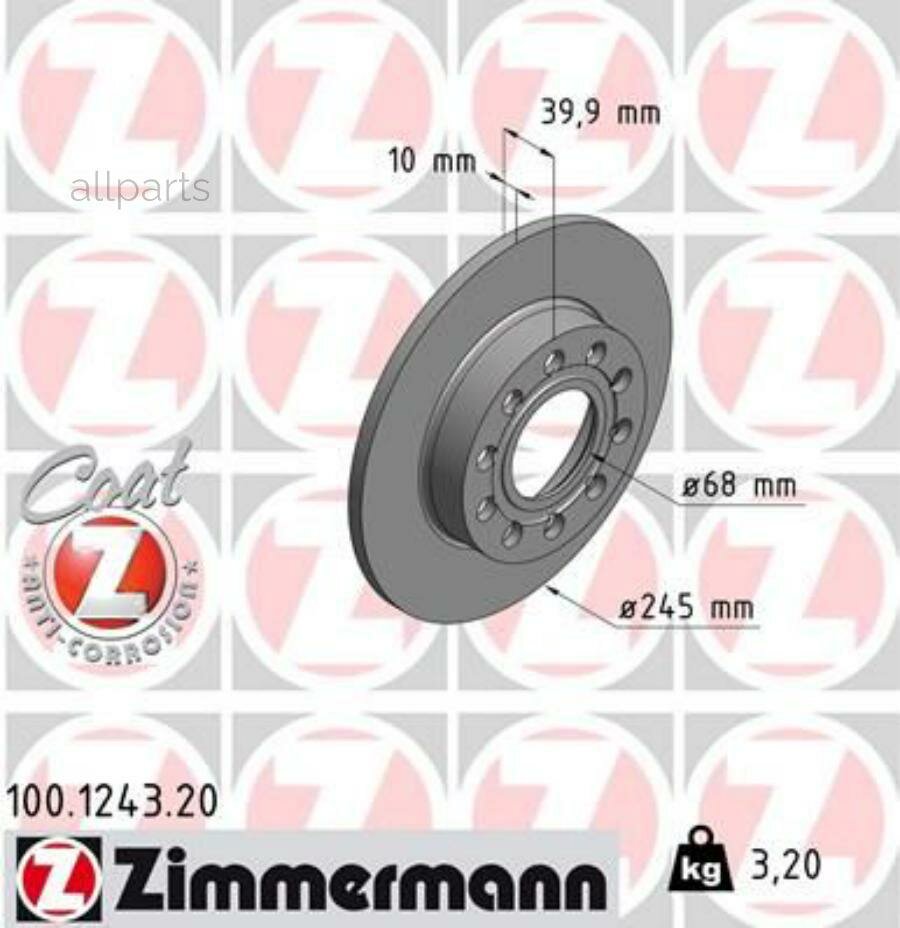 ZIMMERMANN 100.1243.20 Диск тормозной