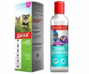 Дана шампунь от блох и клещей для котят и щенков 135мл apicenna
