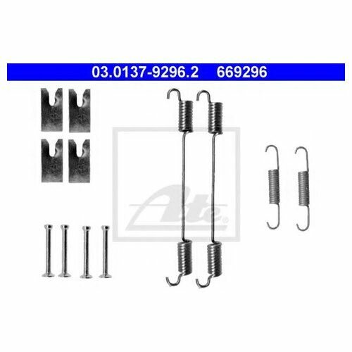 Комплект монтажный тормозных колодок Ate 03013792962 для Fiat 500, Doblo, Panda; Opel Combo