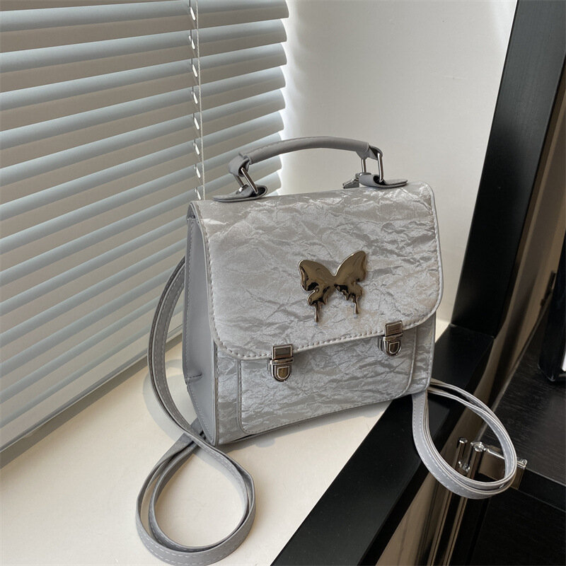 Рюкзак Yicai Socialite Design Sense, женский, искусственный кожа, открытый карман, серебристый