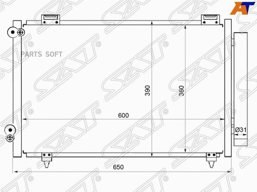 Радиатор кондиционера Toyota Avensis (T250) 03-08 / Corolla 00-07 SAT ST-TY28-394-A0 | цена за 1 шт
