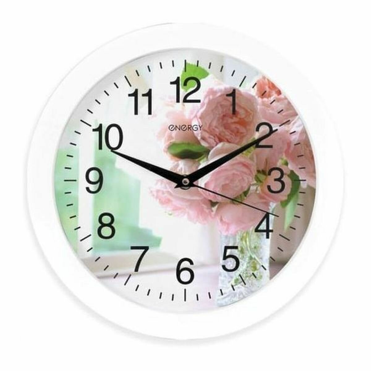 Часы настенные кварцевые Energy модель ЕС-96 цветы