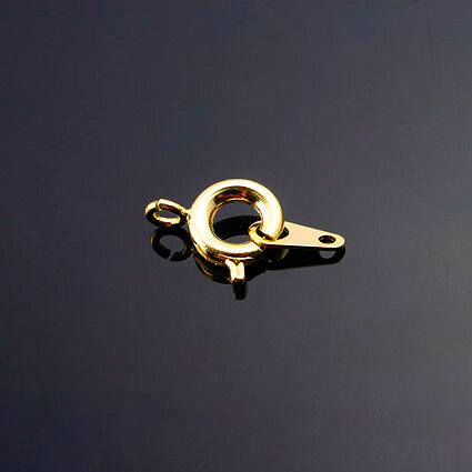 Застежка 9х6мм, Корея, кольцо, с ответной частью, базовый материал - латунь, позолоченное, 2 шт.