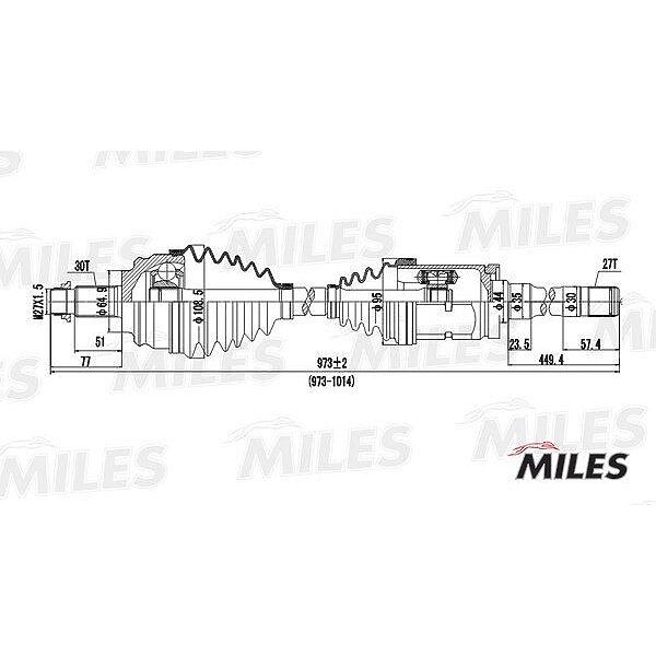 MILES gc02026 (GC02026) привод в сборе BMW (БМВ) x5(e53) пер. прав.
