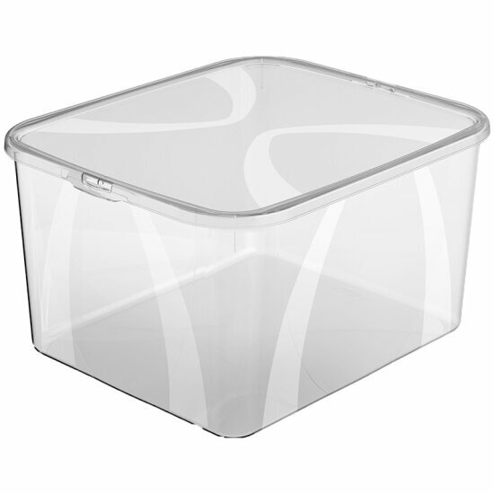 Ящик Rotho LONA, прозрачный для хранения вещей, пластиковый с крышкой, 42х35,1х23 см, 25л (1047000096)