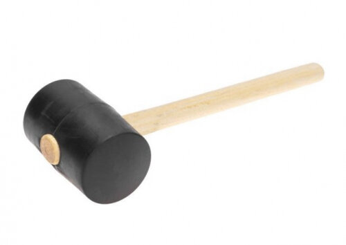 Киянка резиновая Kranz 1130 гр, 36 см, черная резина, деревянная рукоятка