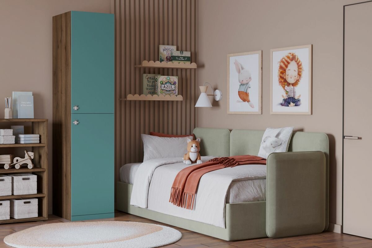 Пенал Скарабей-1 Аквамарин для одежды двухдверный 45*210*52