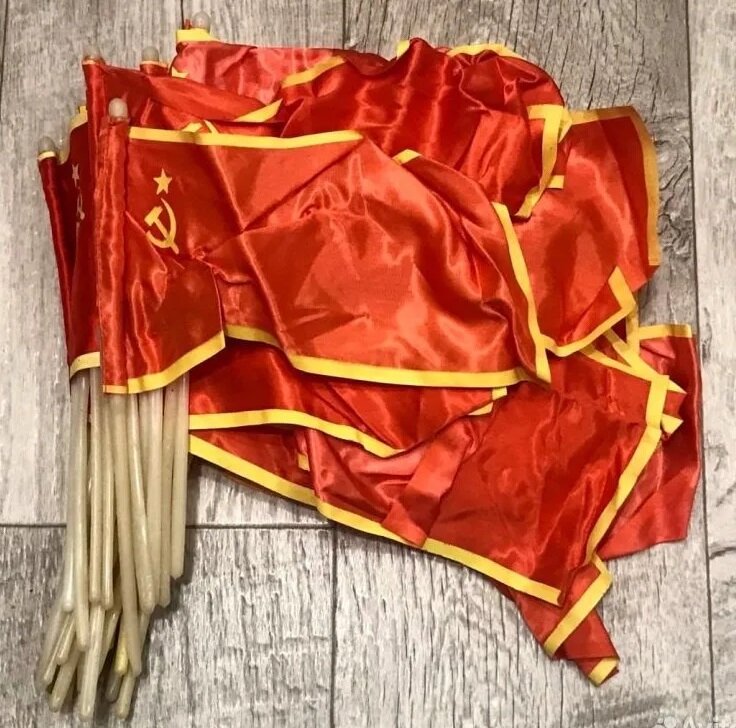 Флажок СССР, оригинал, 15 на 30 см + подарок