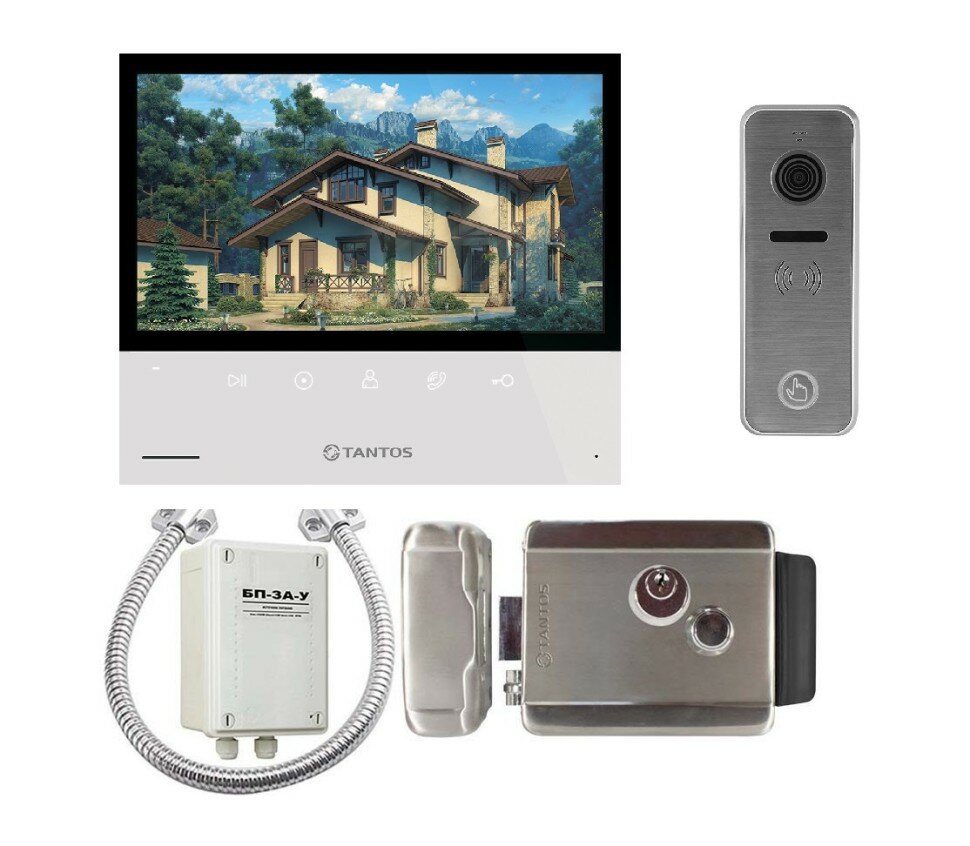 Комплект видеодомофона Tantos Selina HD M Wi-Fi (Tuya) и iPanel2 HD c замком