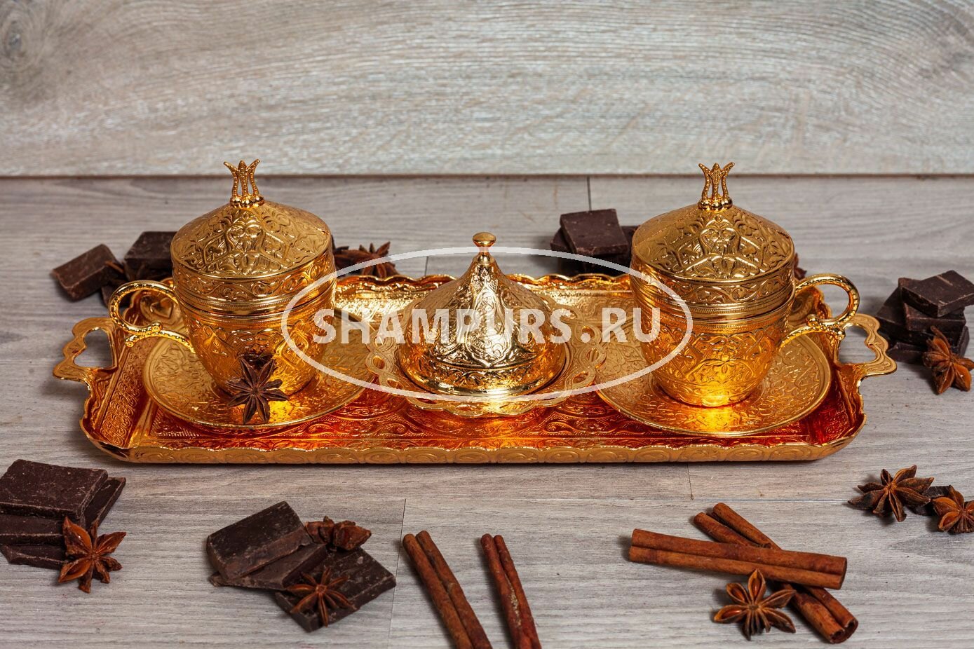 Турецкий набор для кофе золото