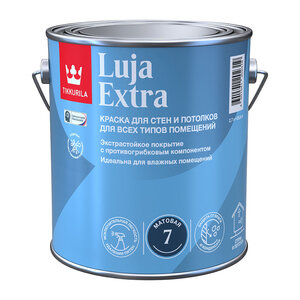 Краска моющаяся Tikkurila Luja Extra матовая RAL 7012 (Базальтово-серый - Basalt grey) 2,7 л