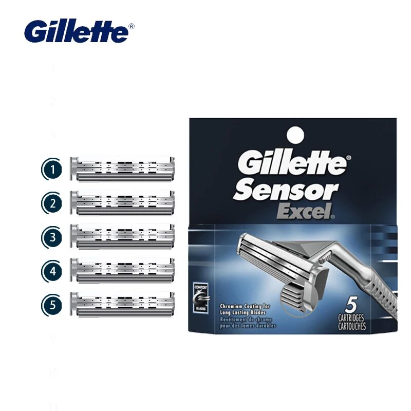 Лезвия Gillette Sensor Excel 5/10 шт 10pcs — фото 1