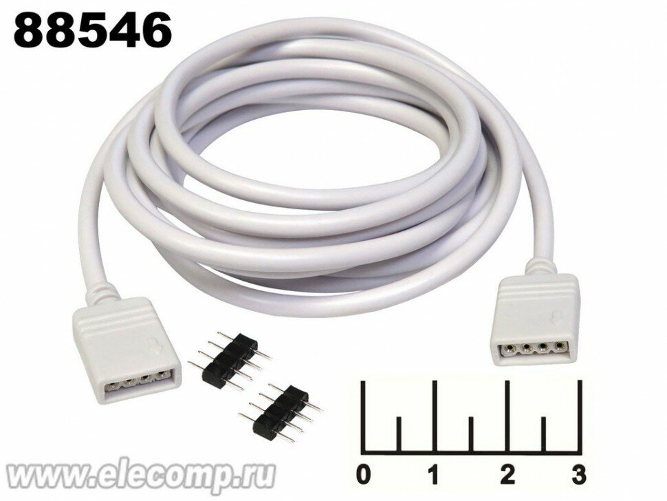 Удлинитель для LED ленты 4pin*2 2м белый
