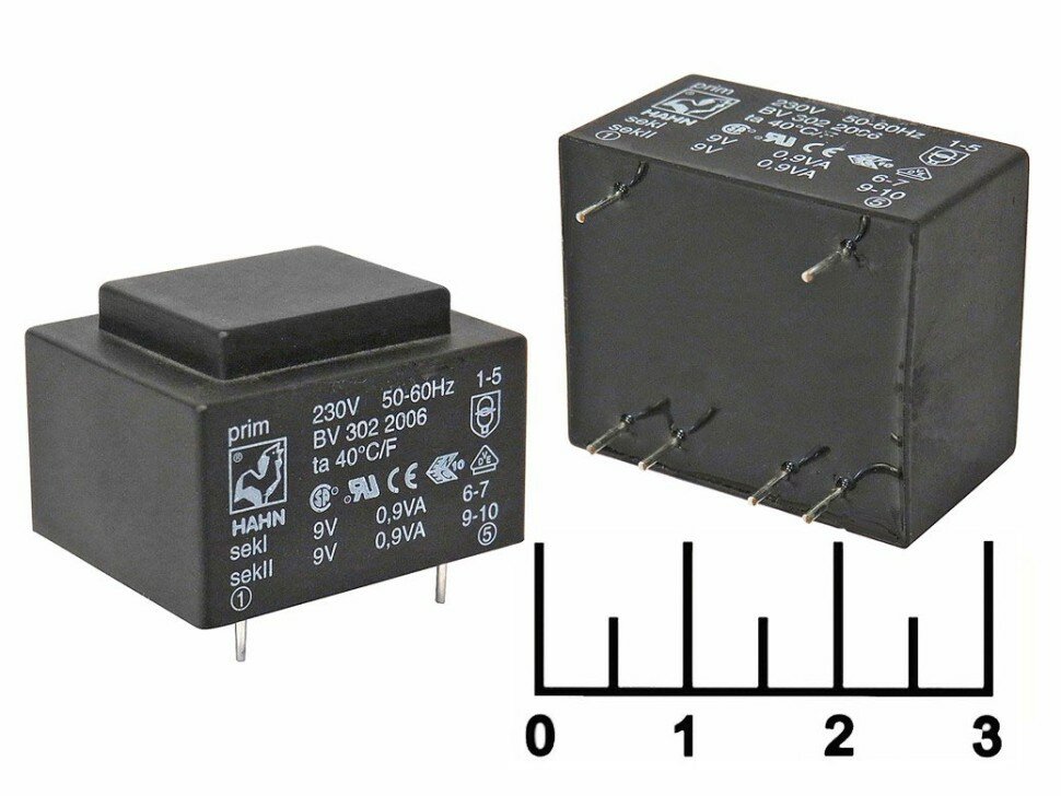 Трансформатор 2*9V 0.1A BVEI 302 2006