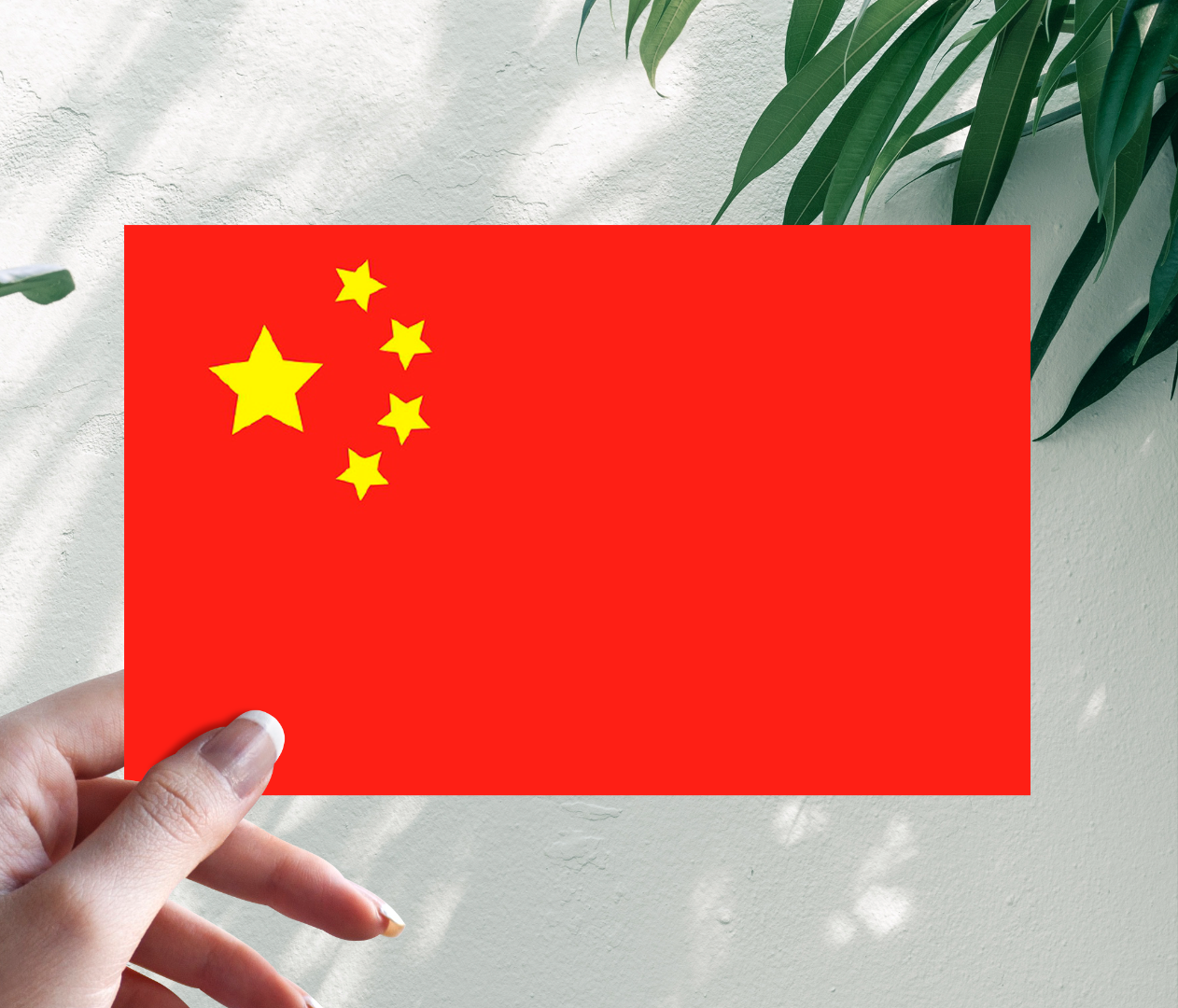 Наклейка Стикер Флаг Китая 20см