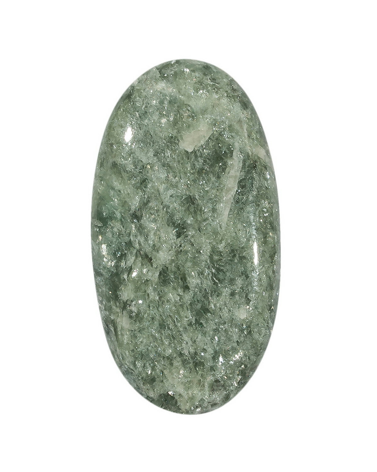 Парагонит, кабошон из минерала, размер: 55х29х6 мм, натуральный камень.