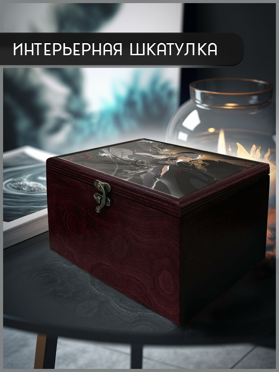 Шкатулка интерьерная вишня для украшений универсальная 22x17x12 см игра Wuthering waves (Саньхуа, девушка, аниме, PC, PS, Xbox, Switch) - 2078