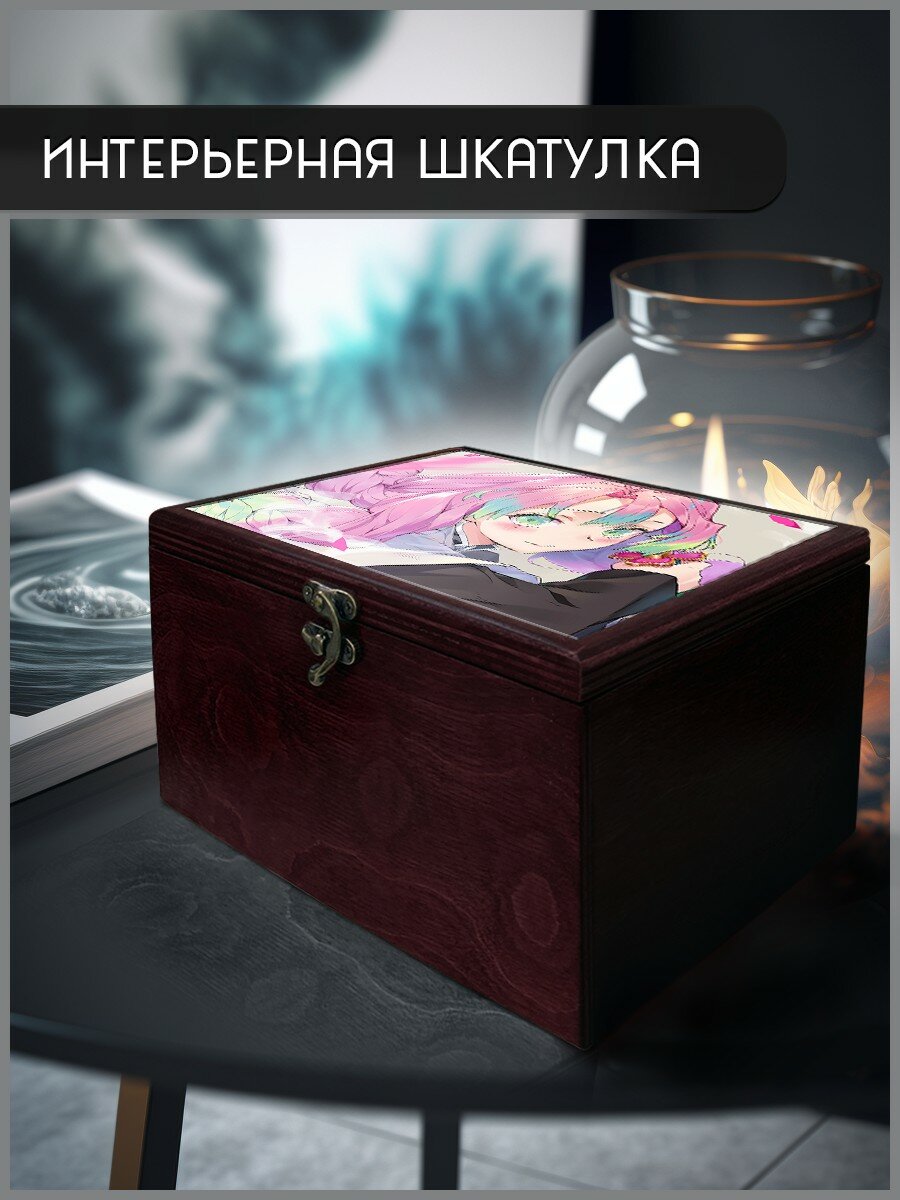 Шкатулка интерьерная вишня для украшений универсальная 22x17x12 см аниме Клинок рассекающий демонов (Мицури Канродзи, Япония, эстетика, кавай) - 2032