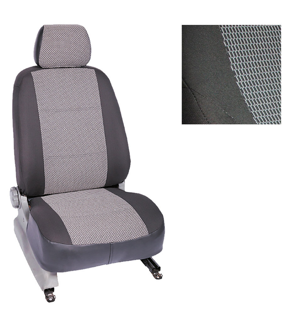 Чехлы из Жаккарда Seintex для KIA Cerato IV 2018-н. в. (серые, 93418)