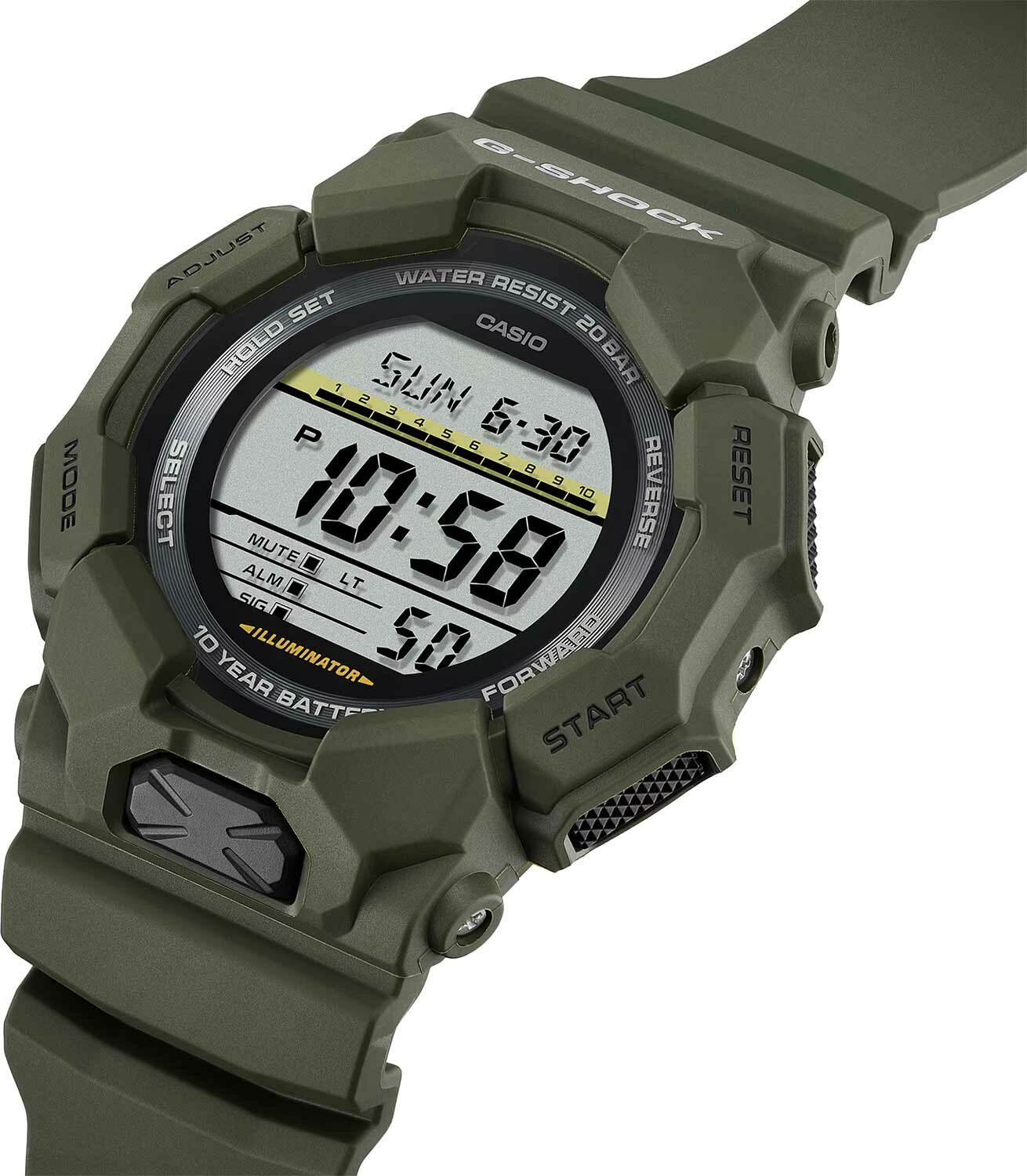 Наручные часы CASIO G-Shock, черный, зеленый, серый — фото 1