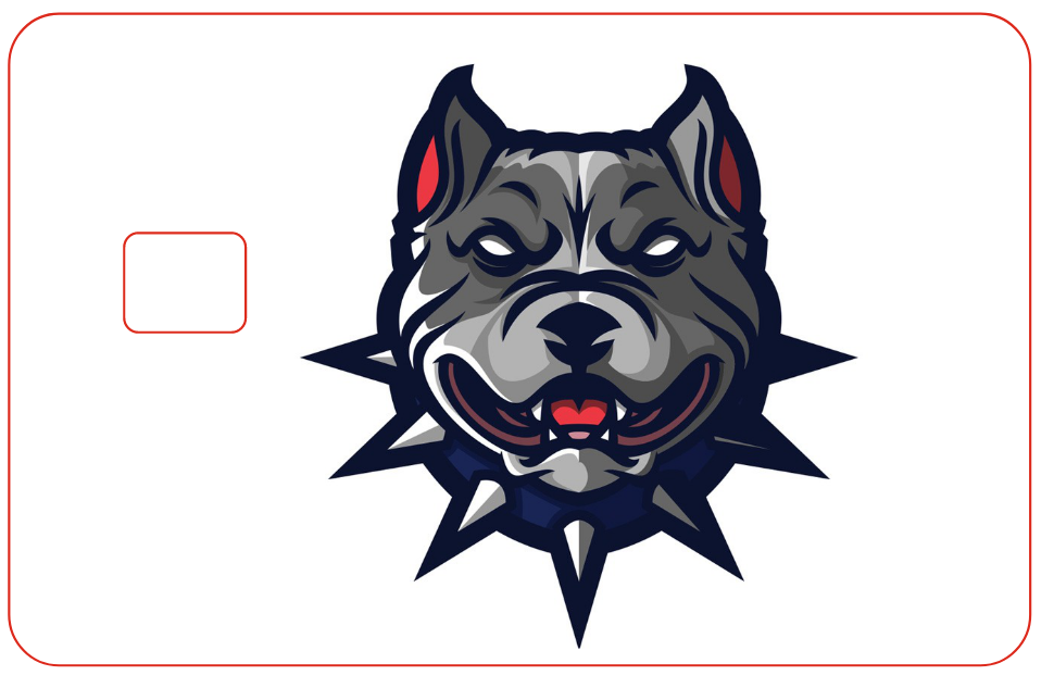 Наклейка на банковскую карту, стикер на карту, питбуль