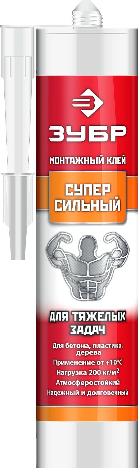 Монтажный суперсильный клей ЗУБР белый, 300мл 41333