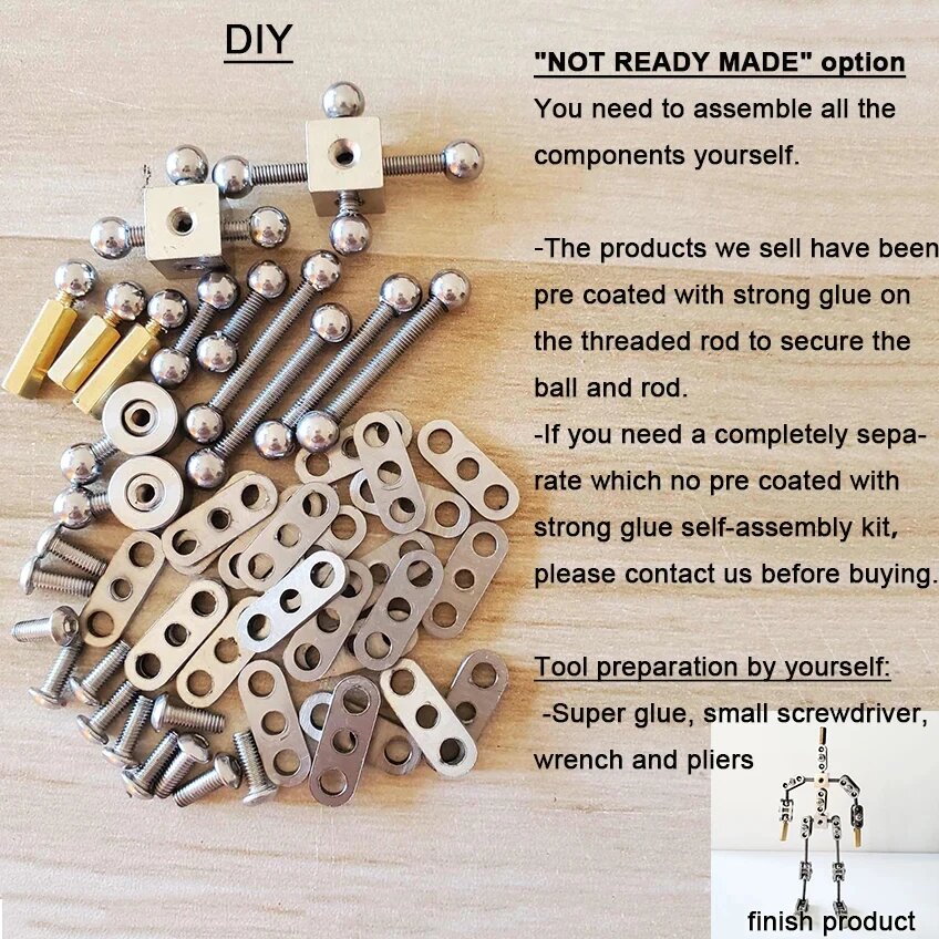 Металлическая марионетка DIY, 18 см, Not ready made