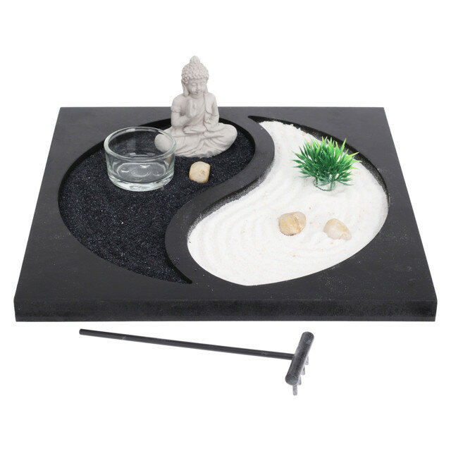 Сад камней KOOPMAN "Будда", настольный набор для медитации, дерево/металл/пластик