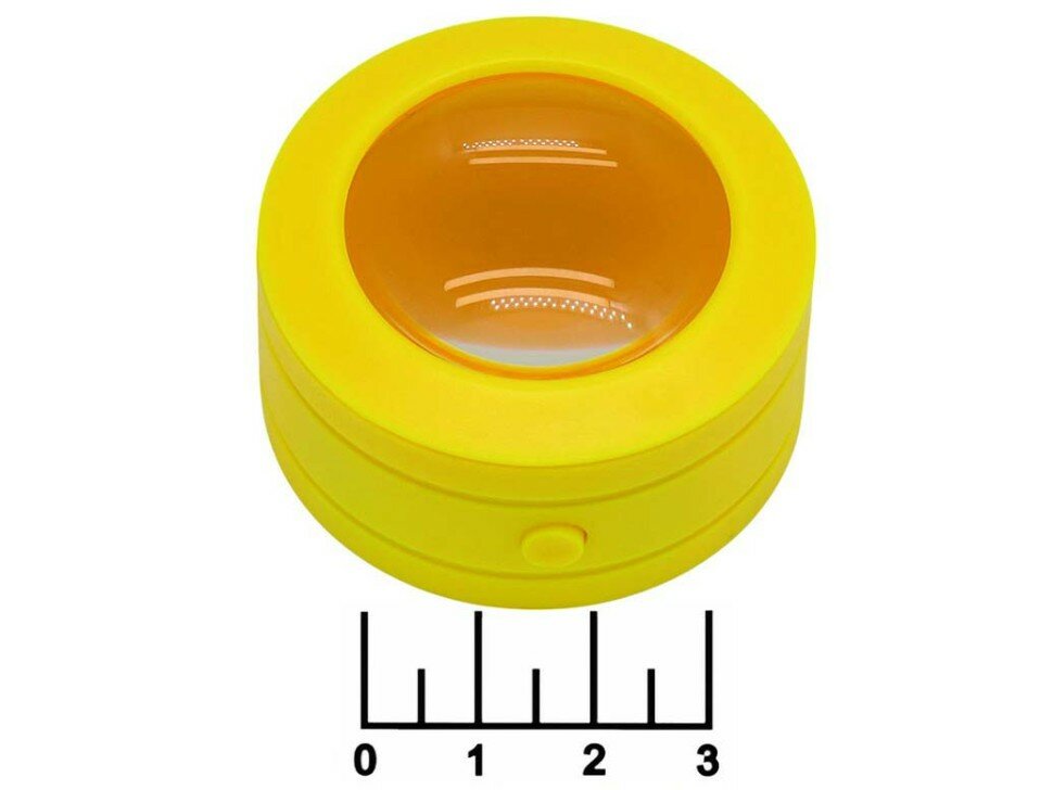 Лупа с подсветкой 1LED 5* 50мм (8-649) (черная, красная, синяя, желтая)