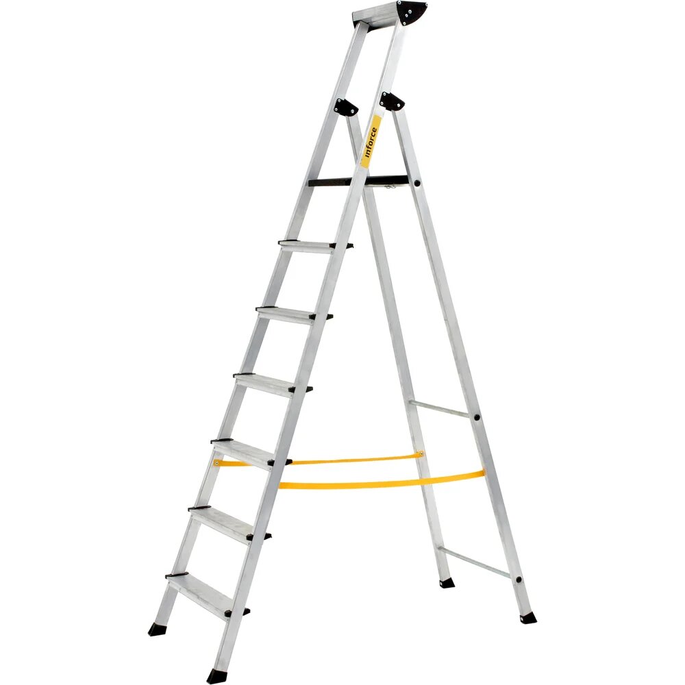 Inforce алюминиевая стремянка с алюминиевым лотком 7 ступеней СП-01-07, Долгий срок службы