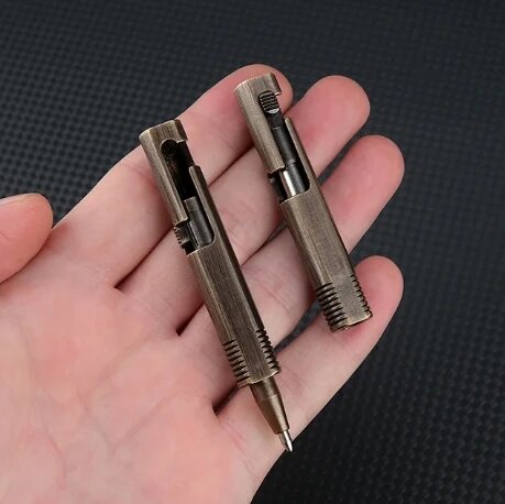 Мини-латунная ручка, съемный брелок, подвеска, EDC, дорожная карманная ручка, фирменная подарочная ручка, шариковая ручка, портативный гаджет