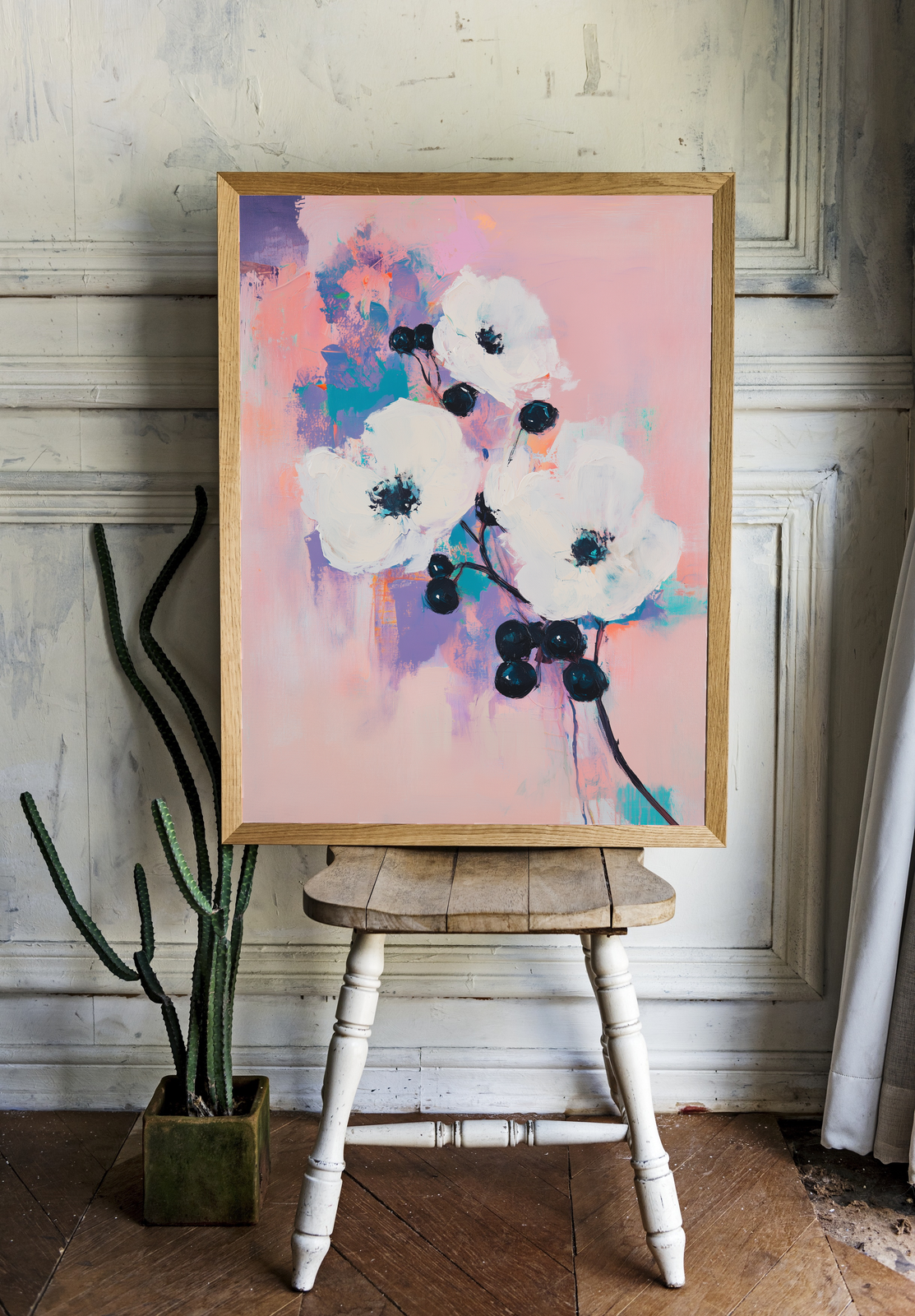 Постер "Анемоны в полуночных тонах" 40x50 без рамы