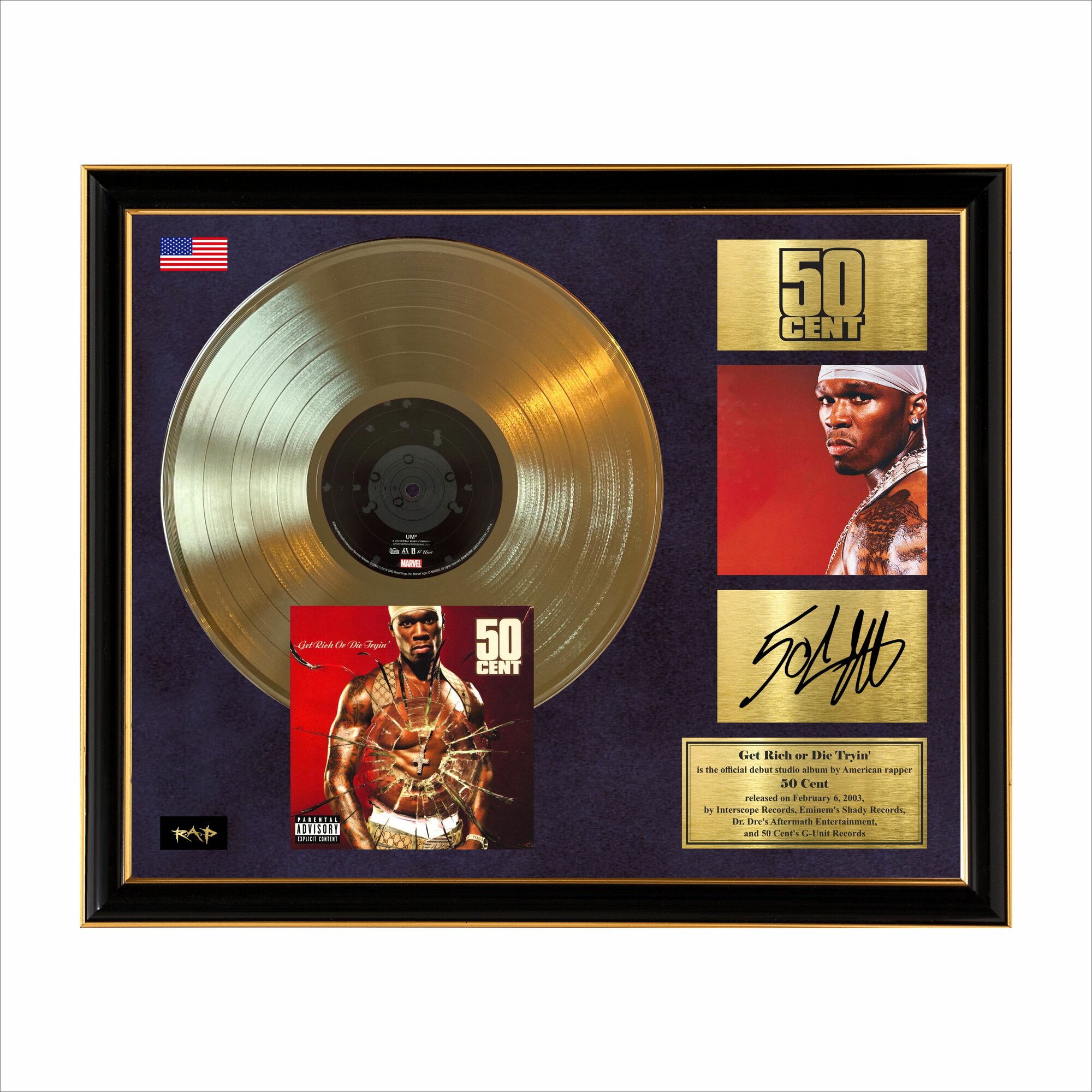 Картина в рамке 50 Cent Get Rich