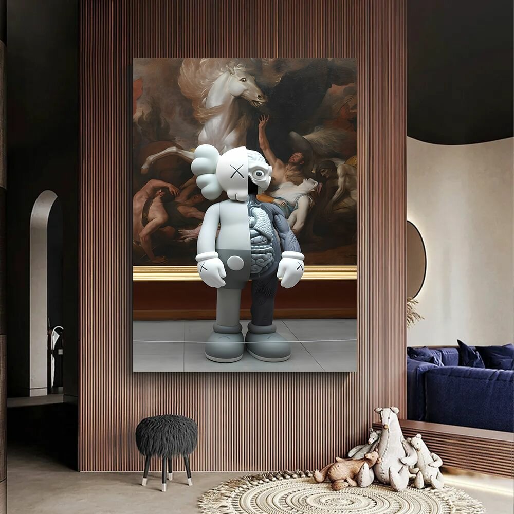 Картина Kaws "Bear Bric", на подрамнике, на холсте, дерево, 30x40 см