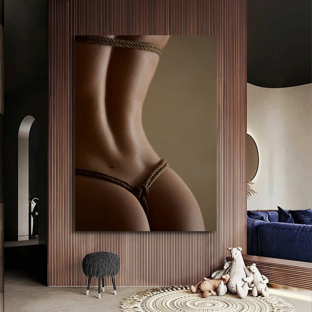 Картина любовь на стену, постер ню, эротические картины, бдсм, шибари, 50х70 см.