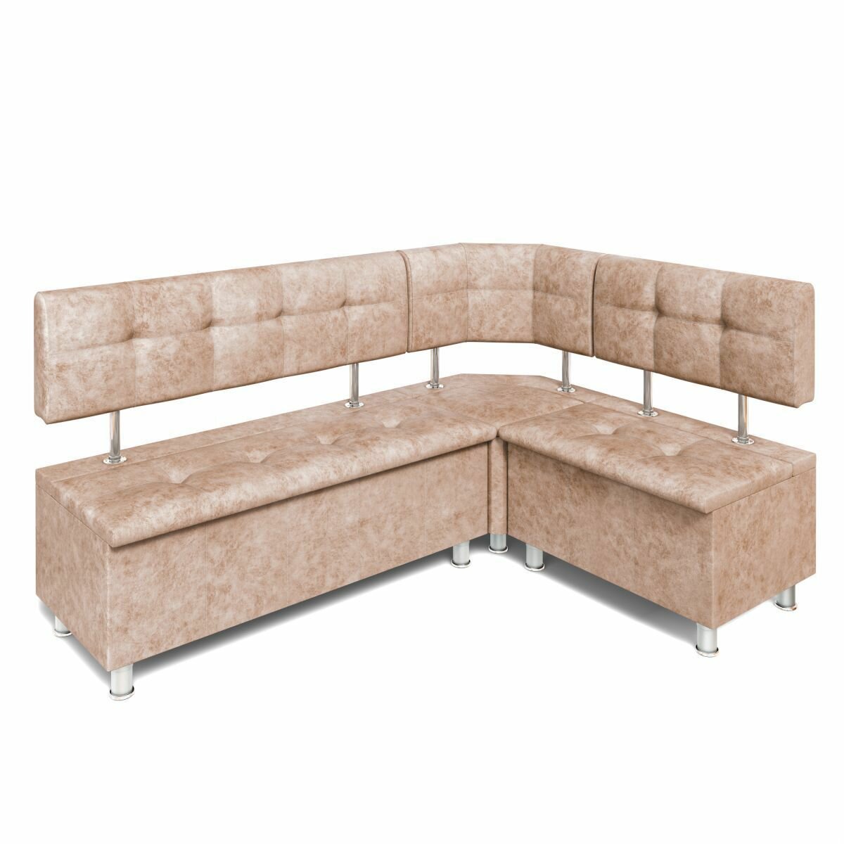 Кухонный диван торонто (МД 1250 + МД 1500 + МУ 500) велюр Латте (Бител)