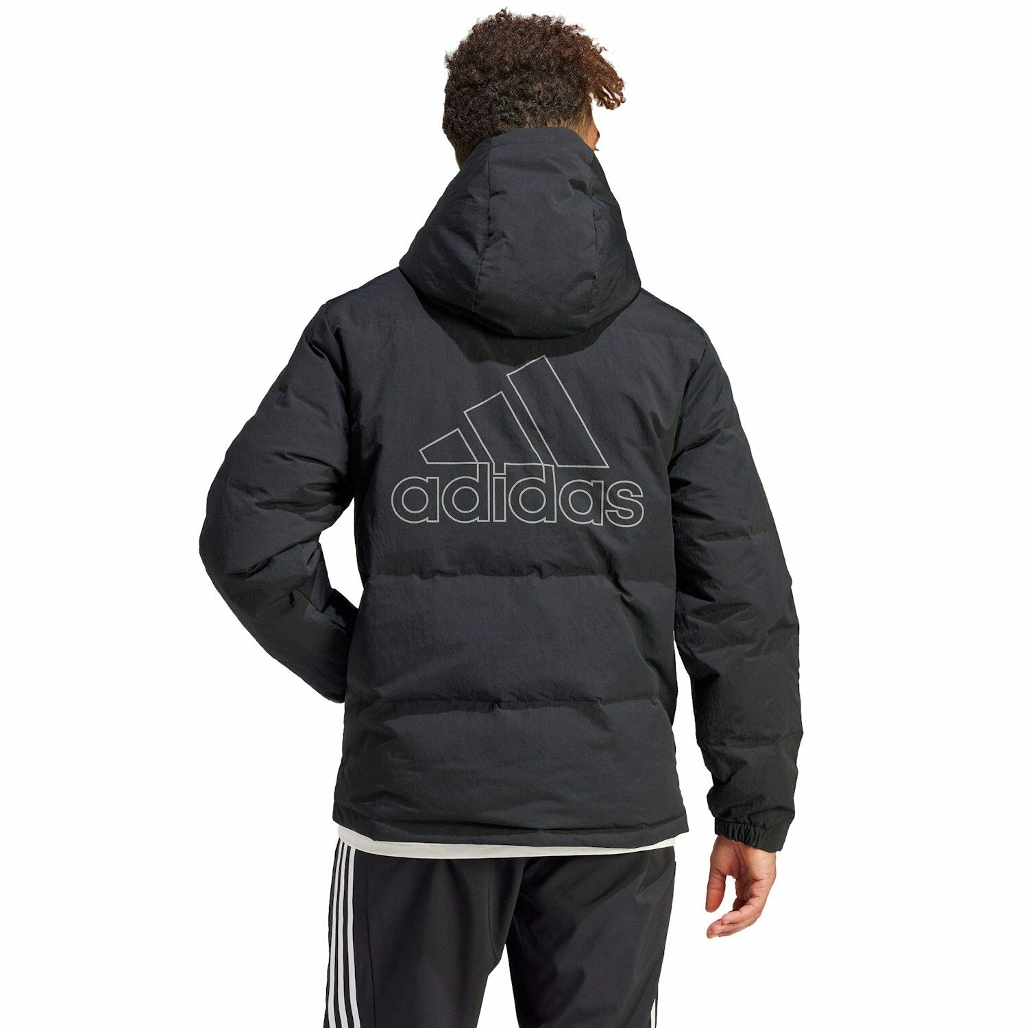 Пуховик adidas REGULAR DAILY DOWN JACKET, размер XXL, черный — фото 1
