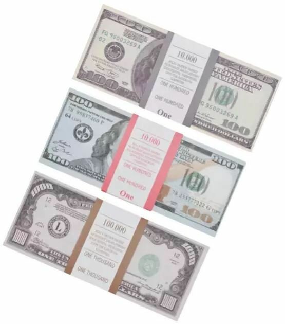 Набор Сувенирные деньги Доллары(100 новых, 100 старых, 1000 долларов)