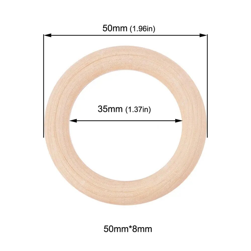 Деревянные кольца для прорезывания зубов Sutoyuen 100 шт. Коричневый, 50mm