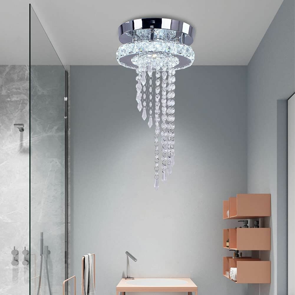 Потолочная лампа "Кристаллы" BDD150, LED, IP20, 12Вт, хром, Прохладный свет