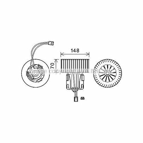 Электровентилятор отопления салона для автомобиля, AVA BW8539 (1 шт.)