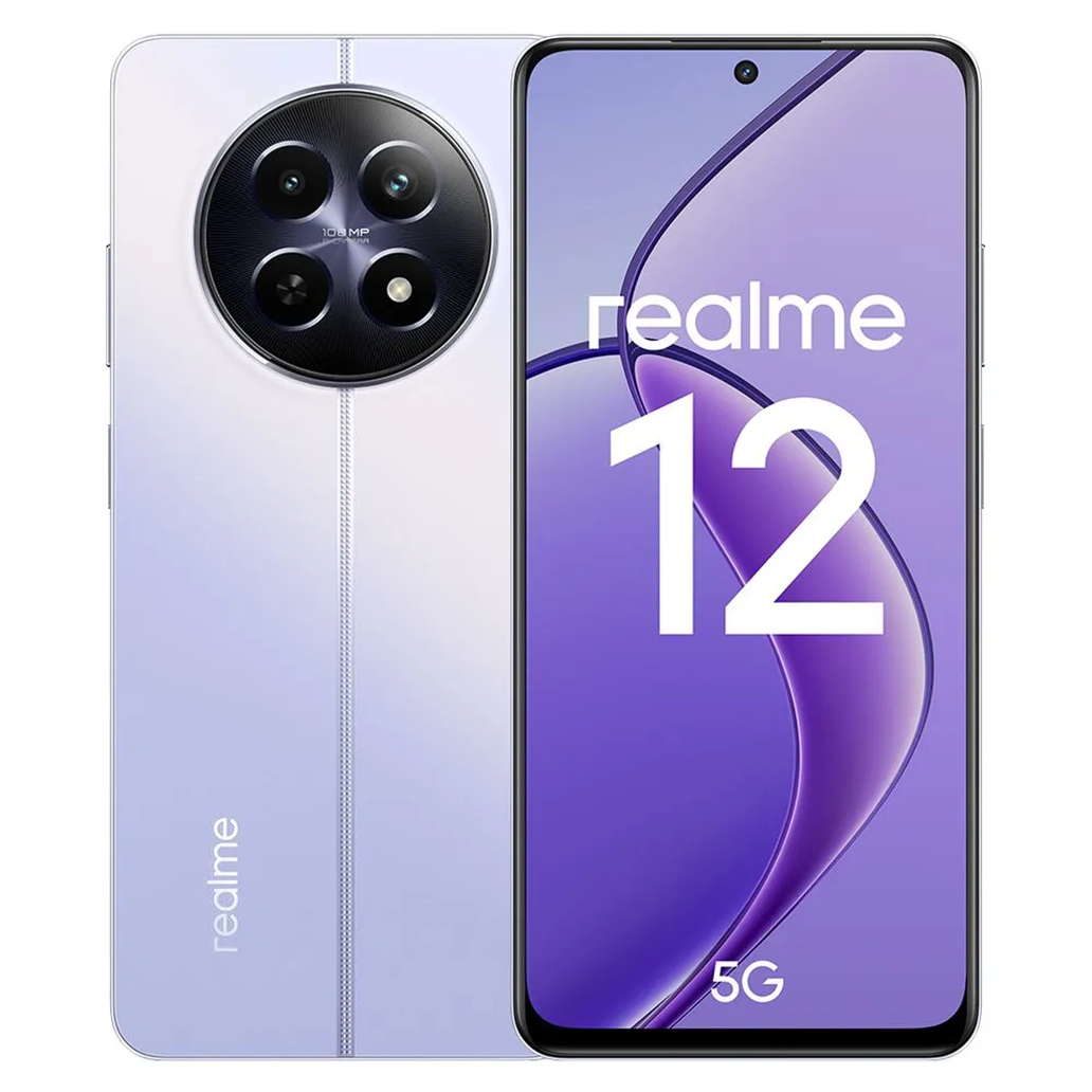 Смартфон REALME 12 12/512 ГБ, 2 nano Sim, GPS GSM 900,6.67" 1080x2400 Android 14 50 Mpix, RMX3871, фиолетон