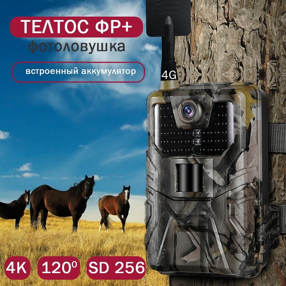 Фотоловушка "телтос ФР+ (90, PRO, 4G, +)" со встроенным аккумулятором для охоты, охраны дома или дачи. Новинка!