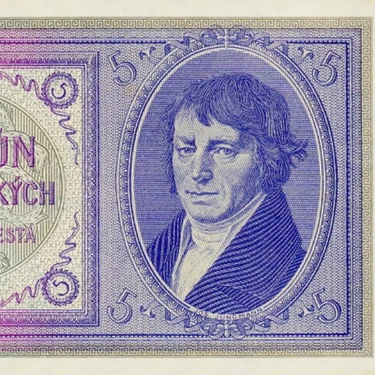 5 крон 1938 Чехословакия, сувенирная копия, банкноты и купюры редкие коллекционные