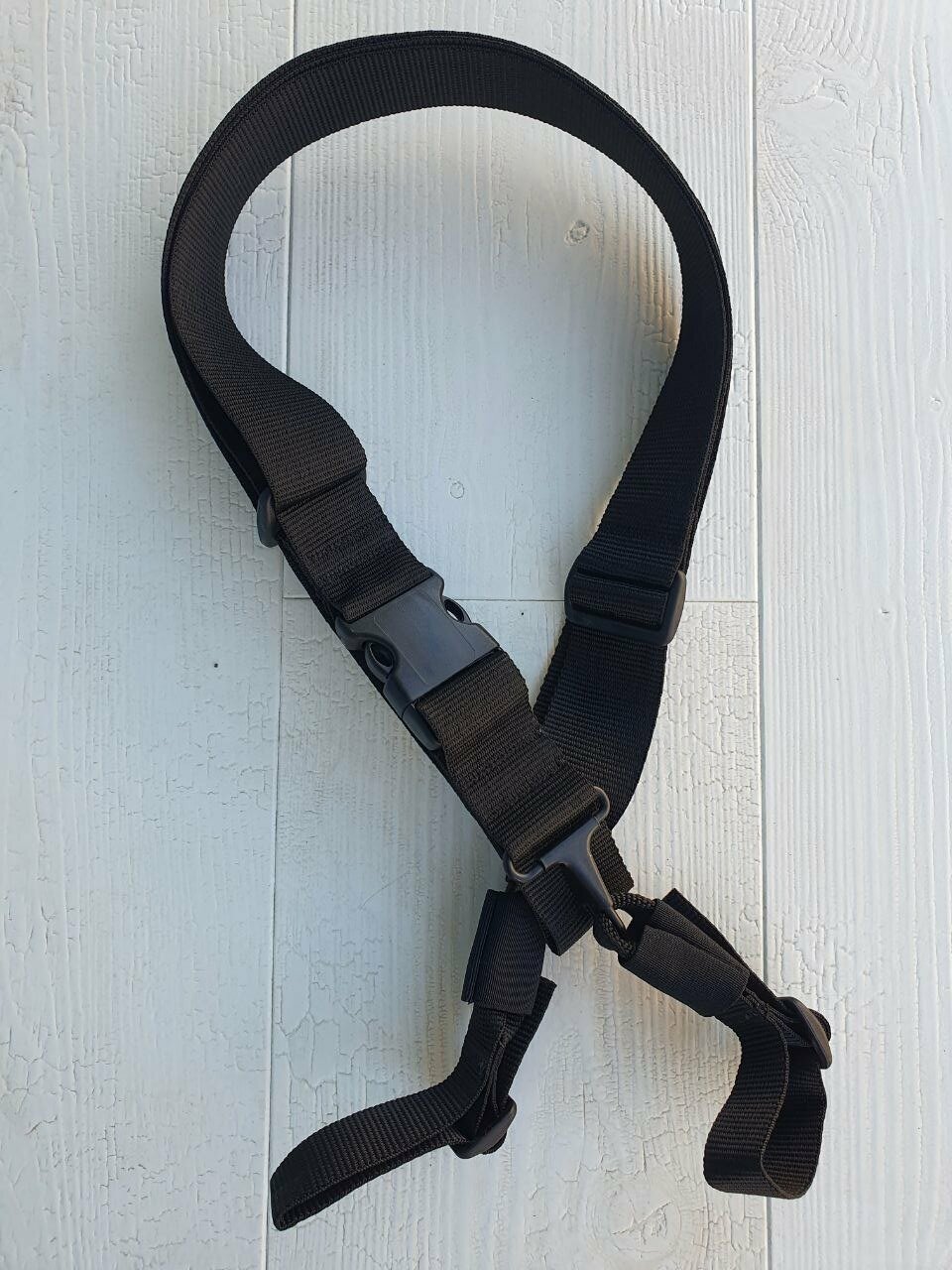 Ремень ружейный трехточечный тактический, погон охотничий. Черный