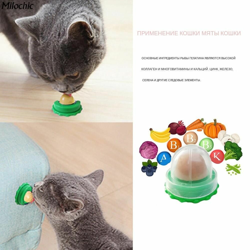 Игрушка-шарик с кошачьей мятой, Леденец для котов с витаминами, 10 шт